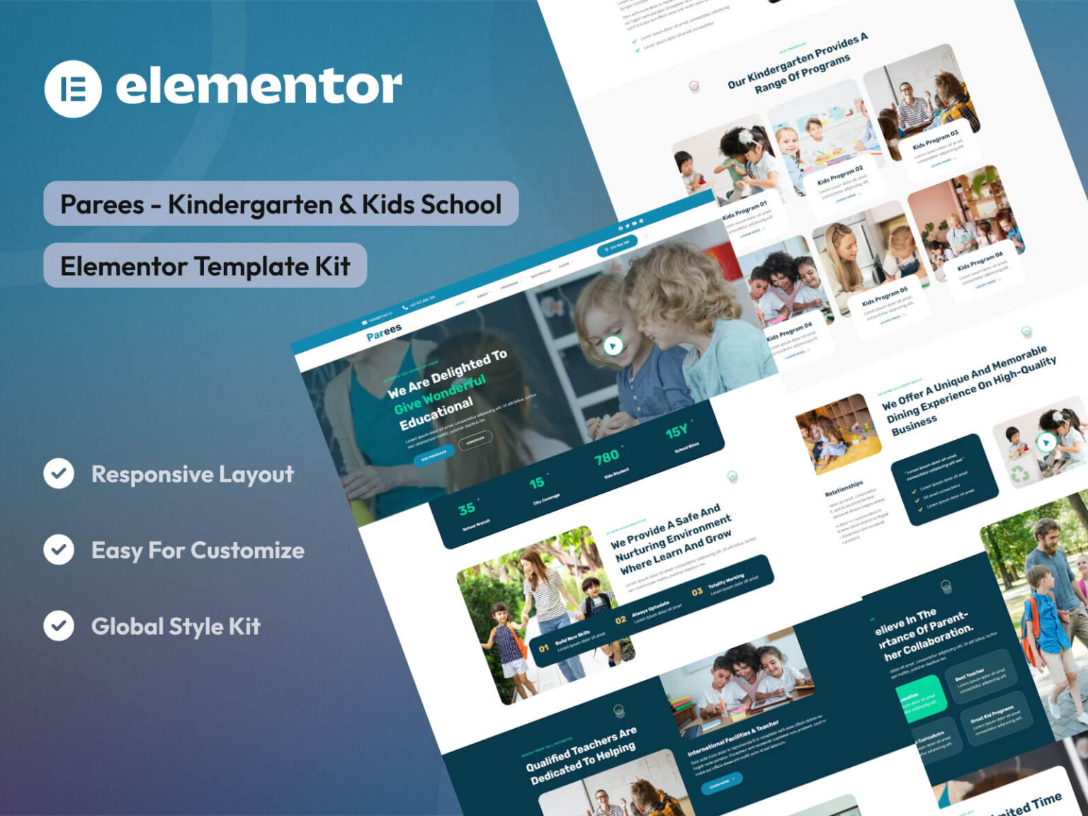 Parees - Kindergarten & Kids School Elementor Template Kit - Wirastudio ...