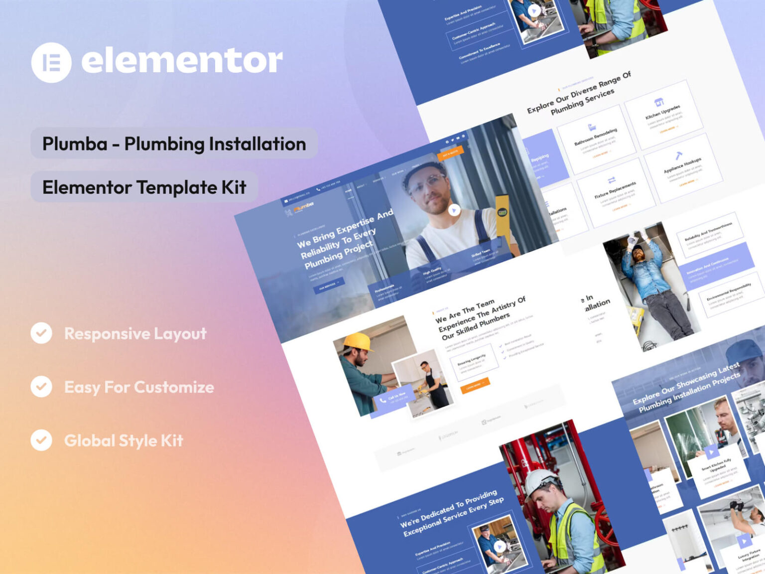 Plumba - Plumbing Installation Service Elementor Template Kit ...